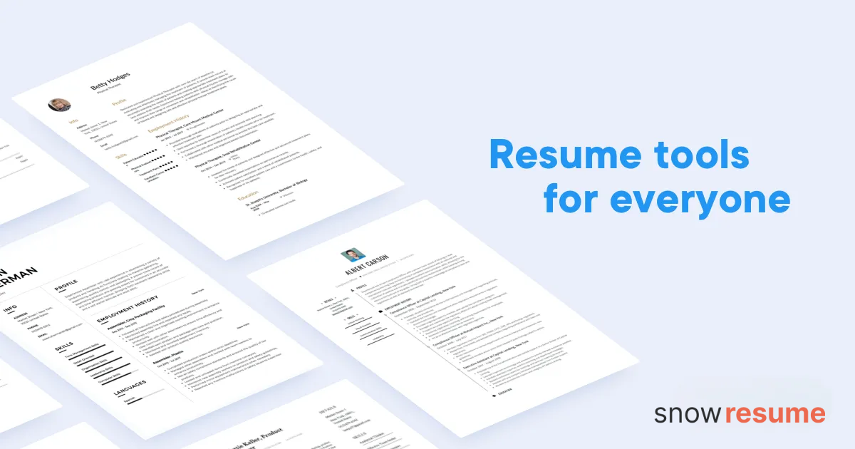 AI Resume Builder – Snow Resume | Resume.ai